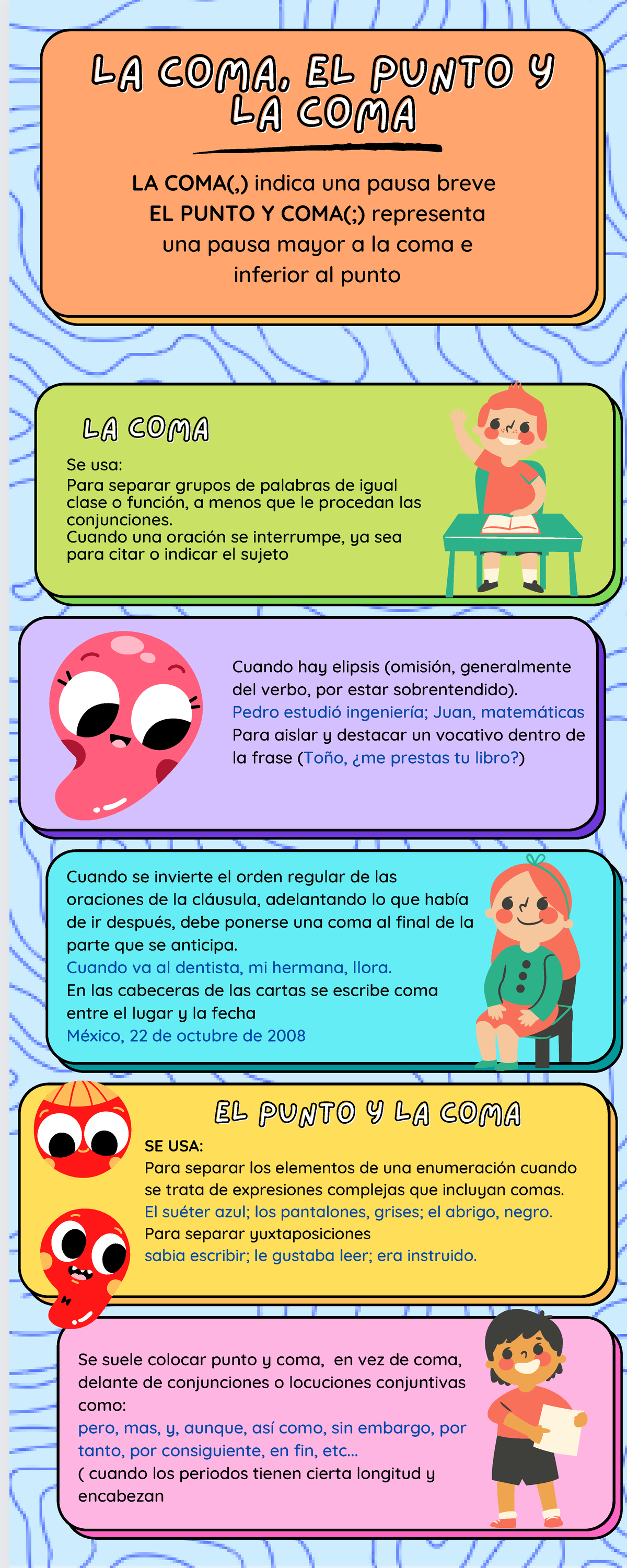 La coma y El punto y la coma - la coma, El punto yla coma, El punto y ...