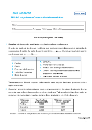 Ficha trabalho 01 - calculo financeiro - UFCD 6216 – MODELOS DE ...
