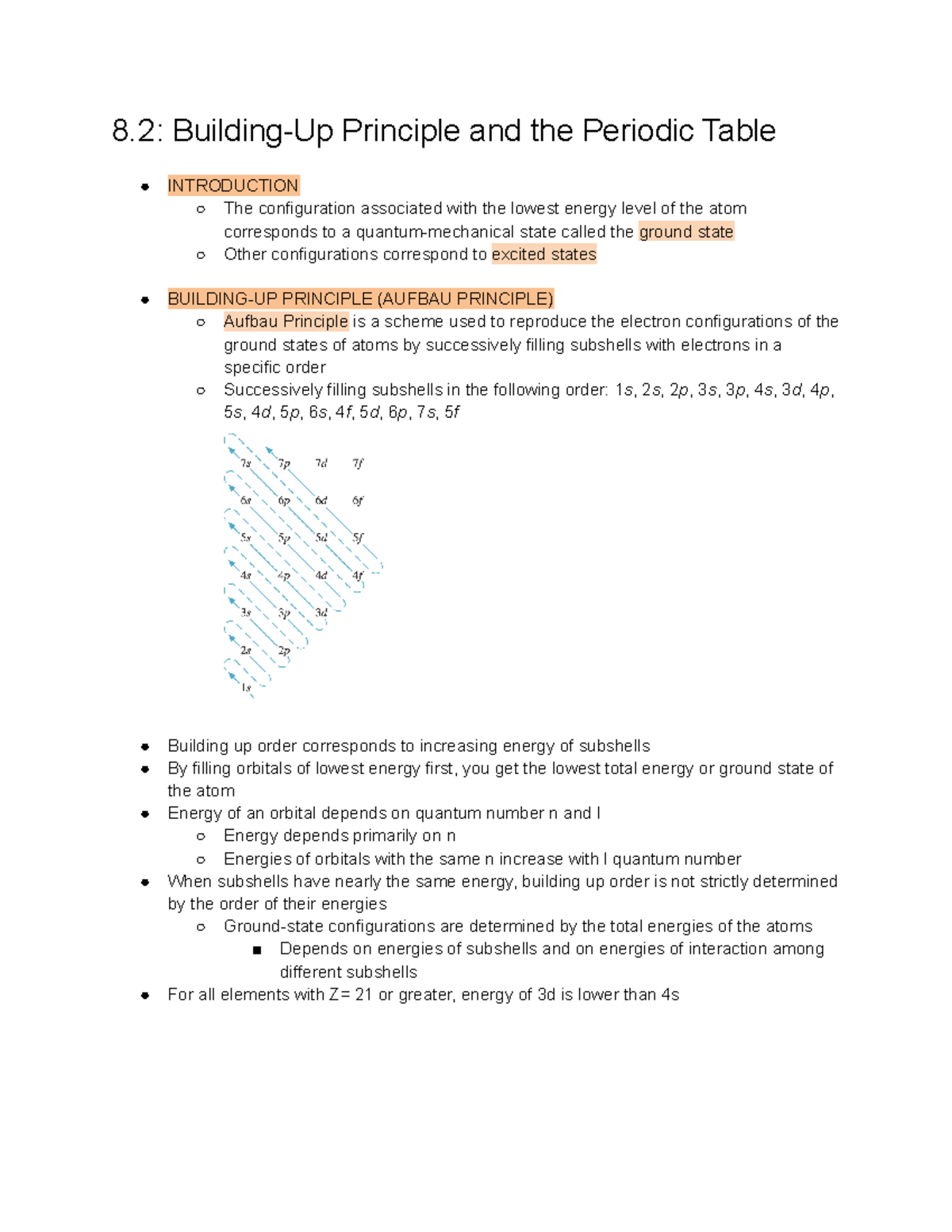 8.2 Building-Up Principle and the Periodic Table - Studocu