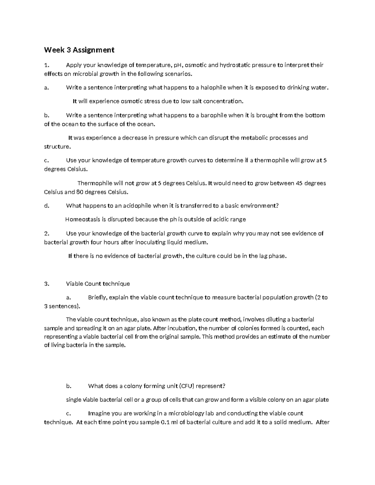 Week 3 Assignment Microbial Nutrition and Metabolism - Week 3 ...