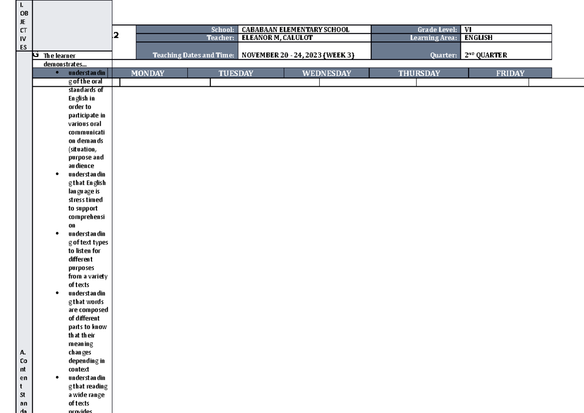 DLL English 6 Q2 W3 - KWENTONG PAMBATA - GRADES 1 to 12 DAILY LESSON ...