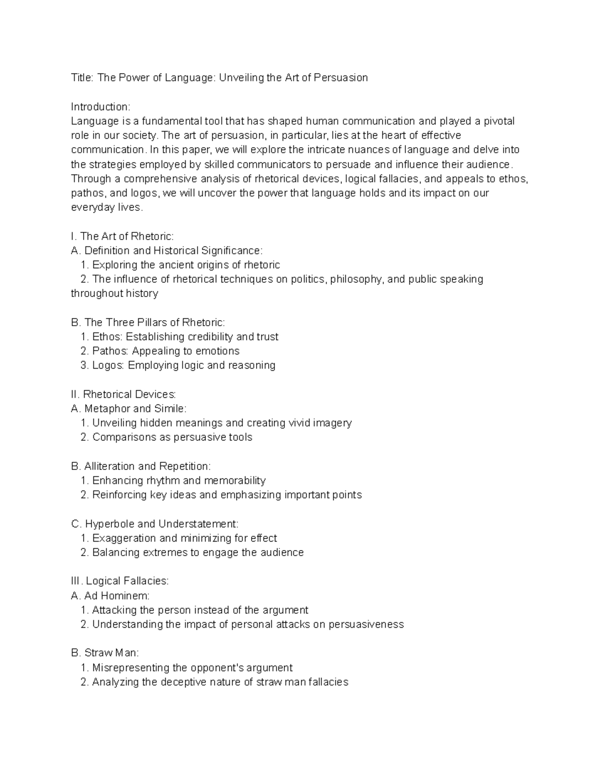 Title The Power of Language Unveiling the Art of Persuasion - Title ...