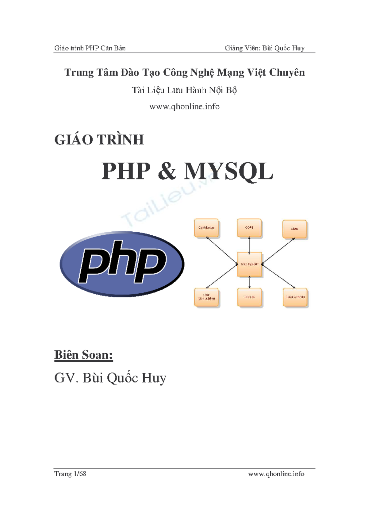 Giao trinh php va mysql 8936 - Trung Tâm ào T o Công Ngh M ng Vi t Chuyên Tài Li u L u - Studocu