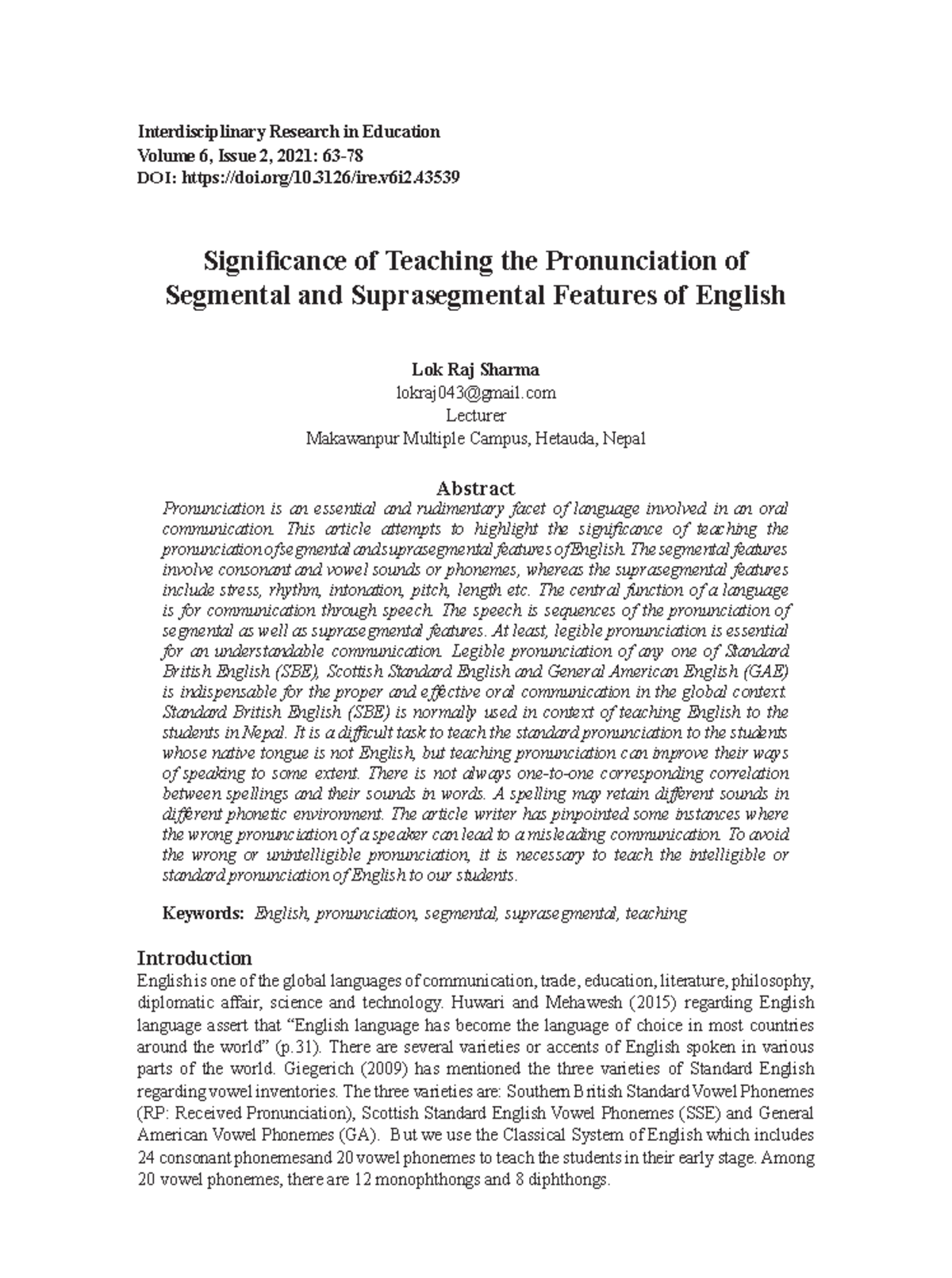 127834 - Good notes - / 63 Significance of Teaching the Pronunciation ...