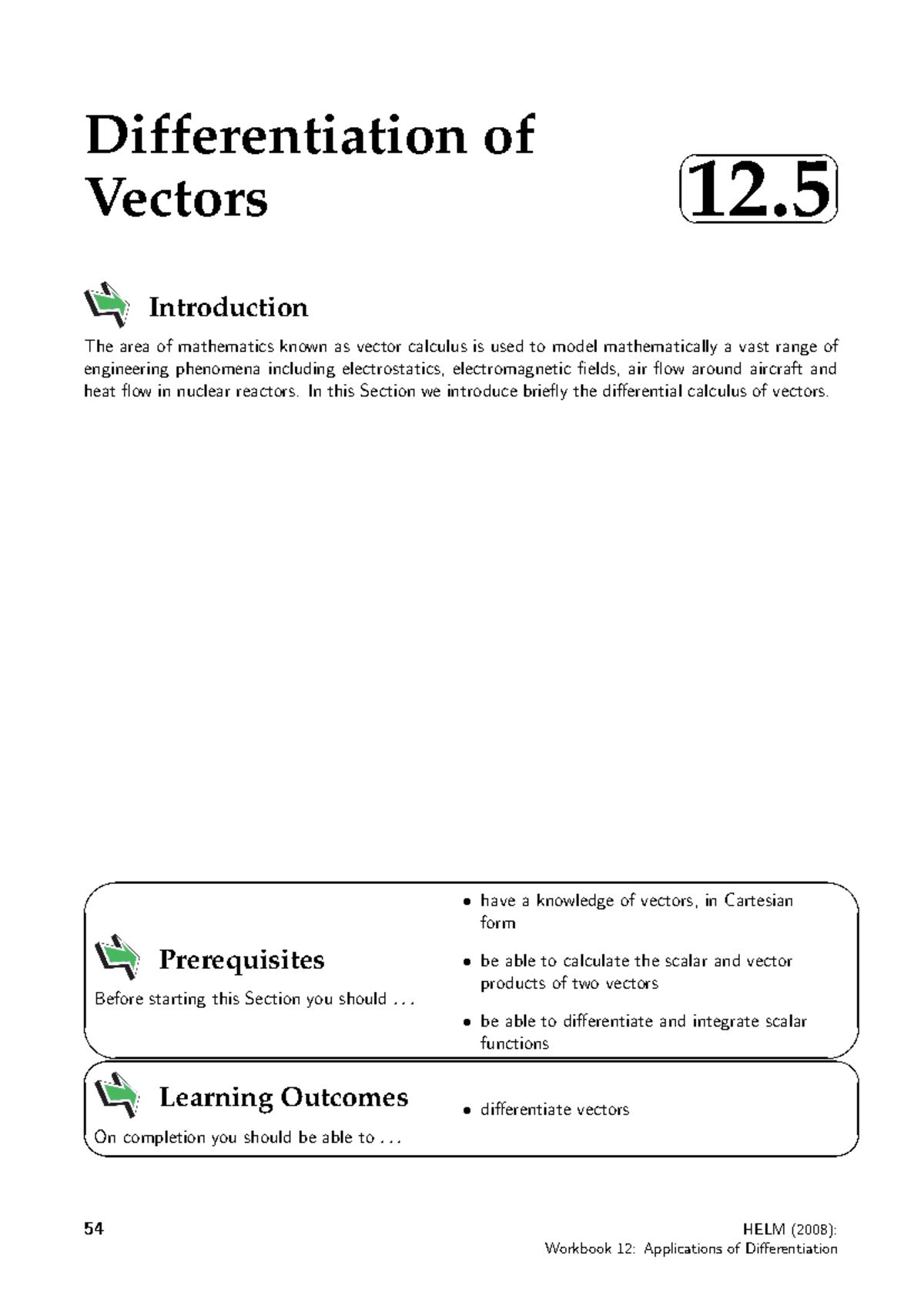 Diffrntiatn vectors - No description - Differentiation of Vectors 12. Introduction The area ...