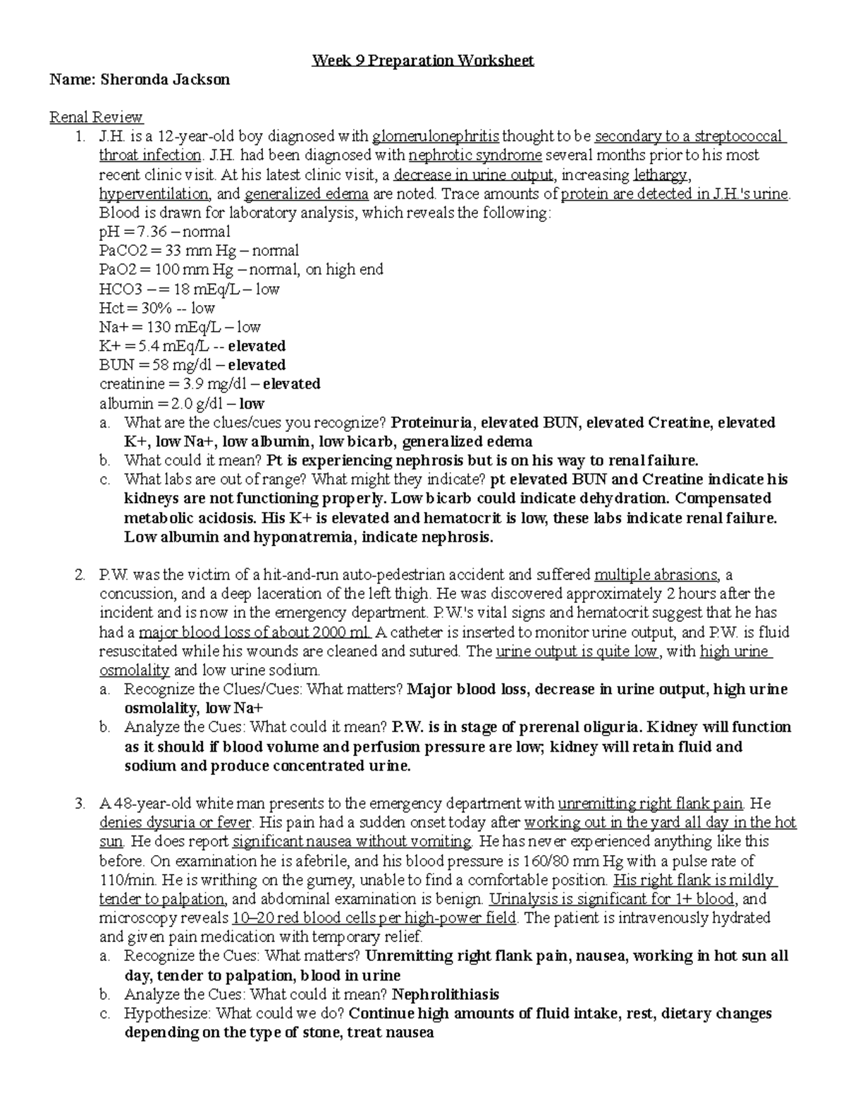 11Prep Week 11 Worksheet - Week 9 Preparation Worksheet Name: Sheronda ...