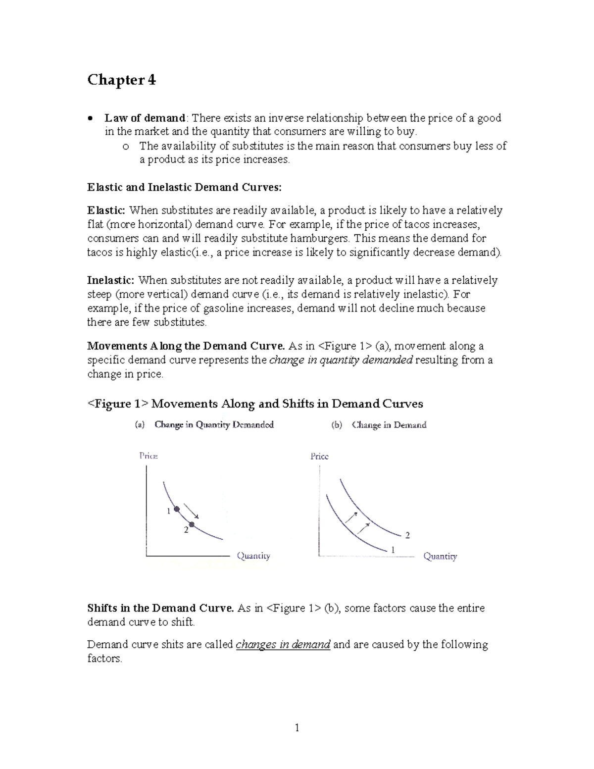 3. micro 04 Notes - Chapter 4 Law of demand: There exists an inverse ...