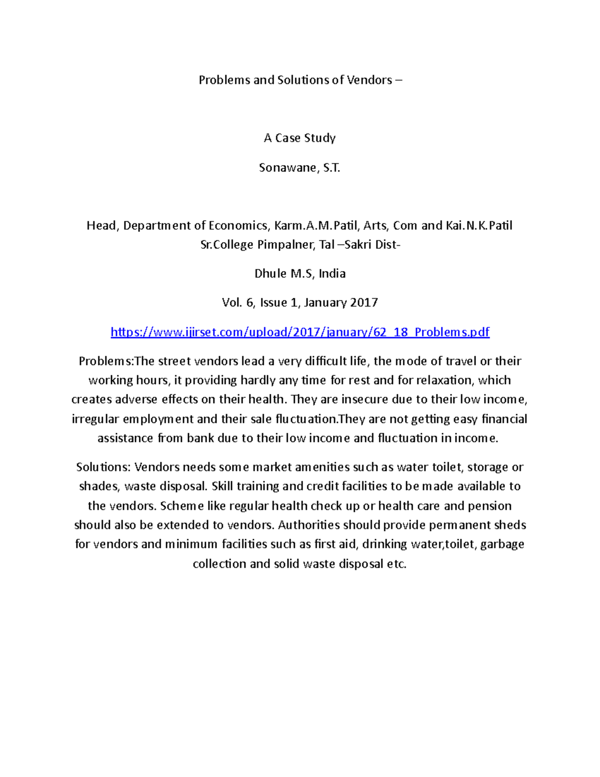 RRL 3 - related study - Problems and Soluions of Vendors – A Case Study ...