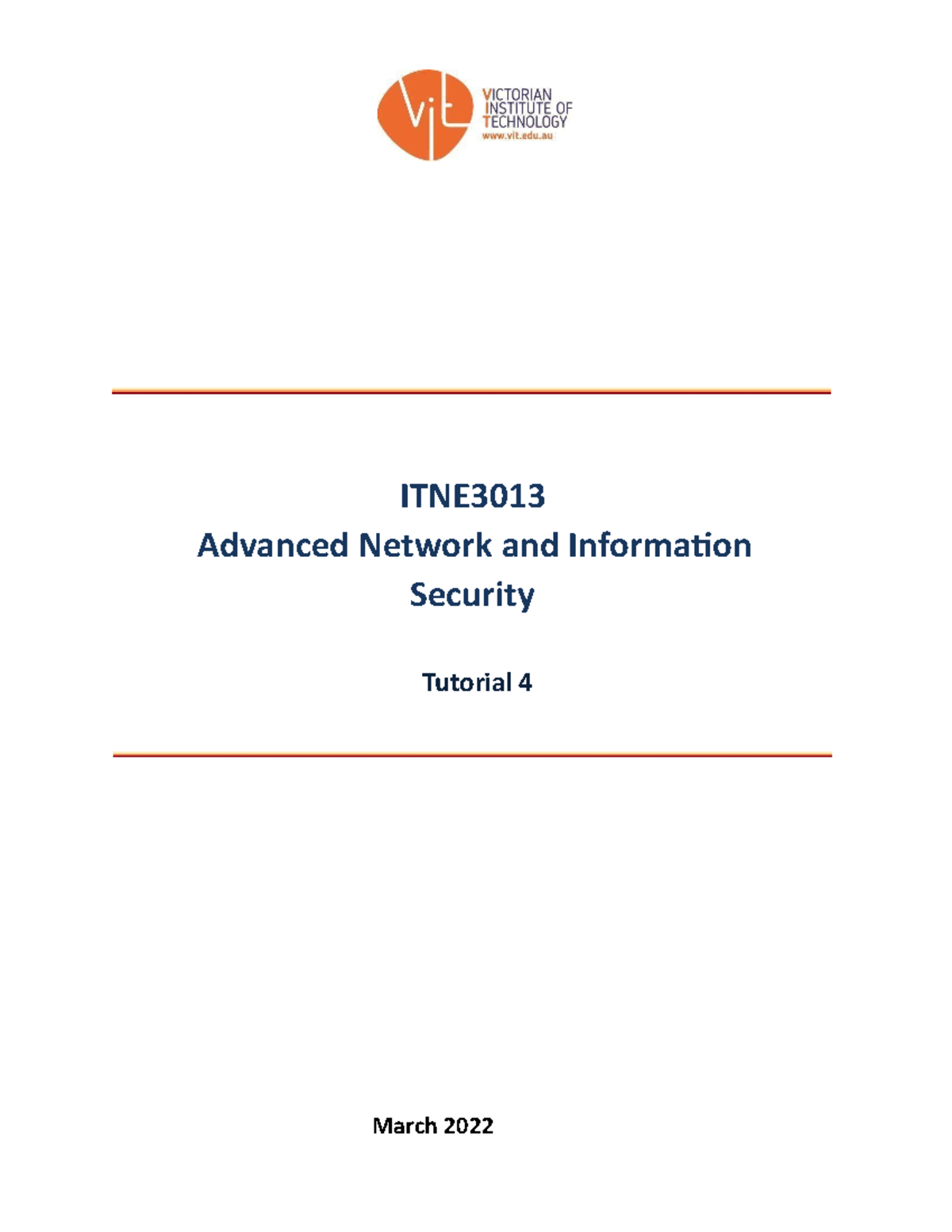 ITNE3013 lab 4 - ITNE Advanced Network and Information Security ...