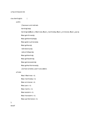Psuedocode banking project 2 - Breanna Hodges CS 210 02/06/ Project Two – Banking App Pseudocode ...