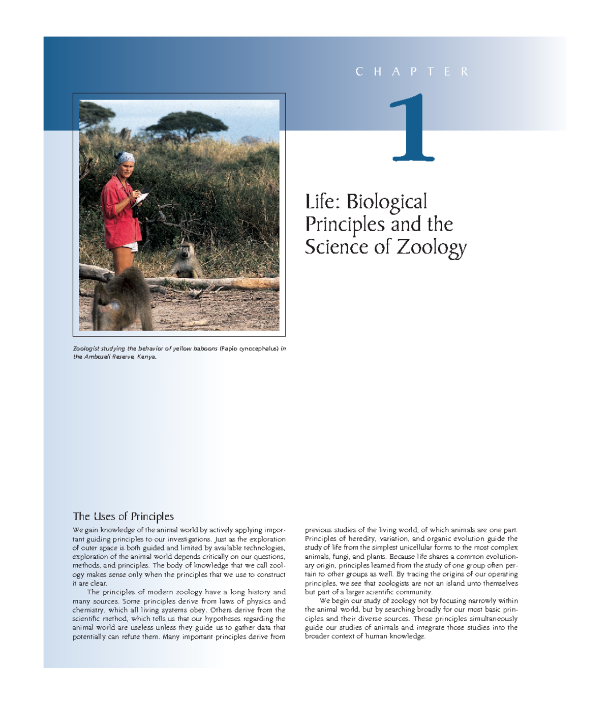 Hickman - Zoology 14th ed - C H A P T E R 1 Life: Biological Principles ...