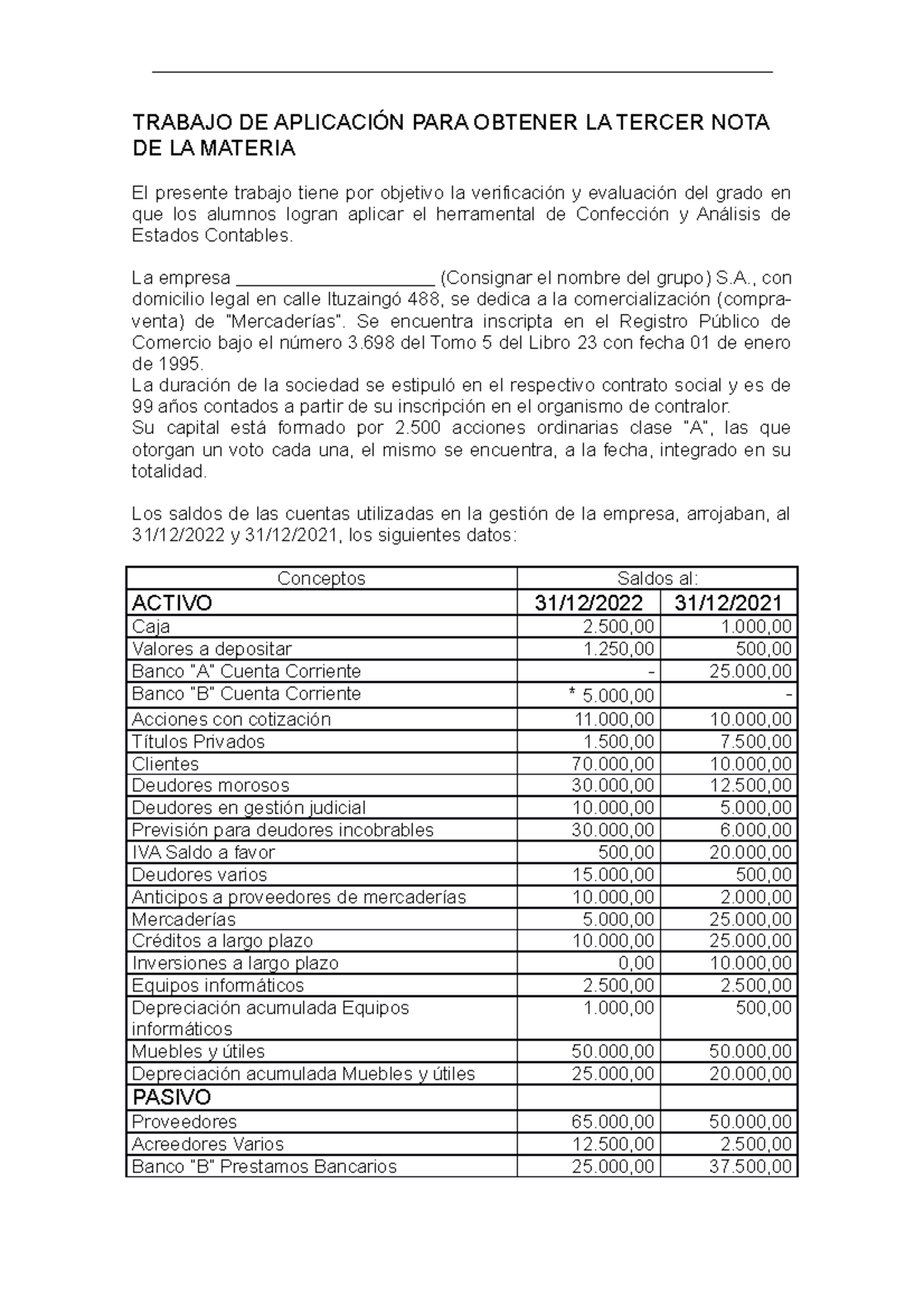 Trabajo practico integrador 2023 conta - - Studocu
