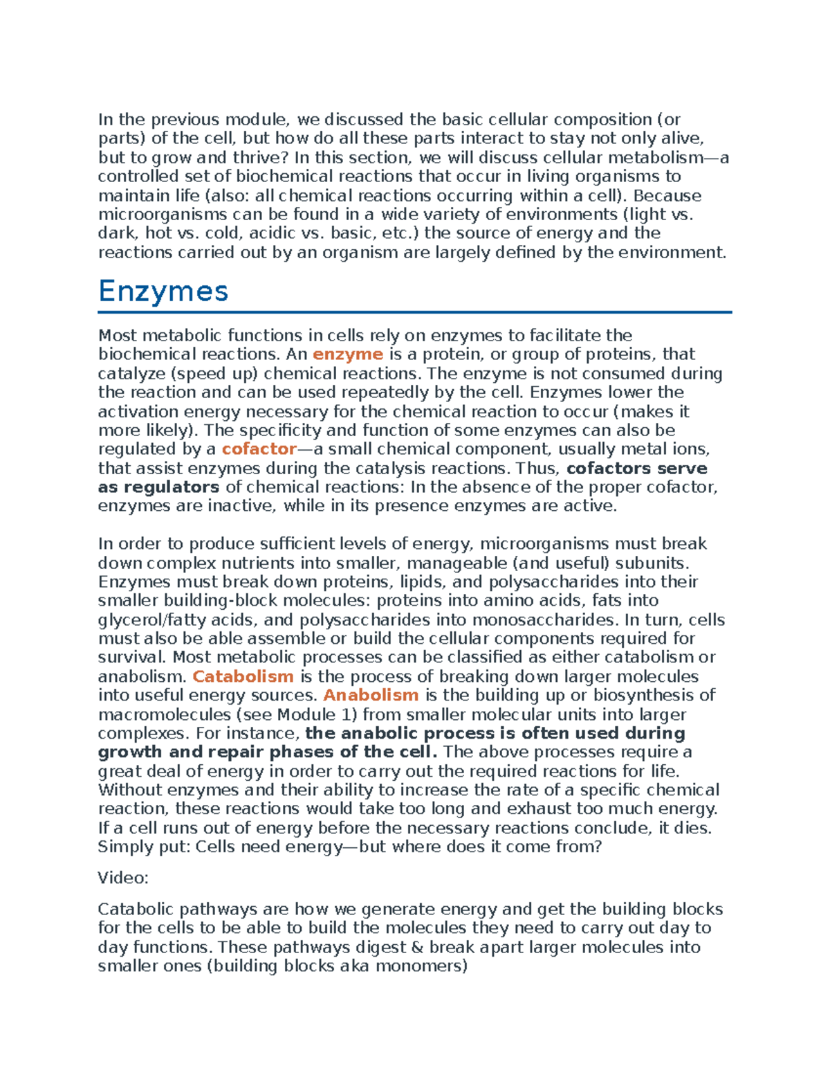 Mod 2 Lecture Notes In The Previous Module We Discussed The Basic Cellular Composition Or