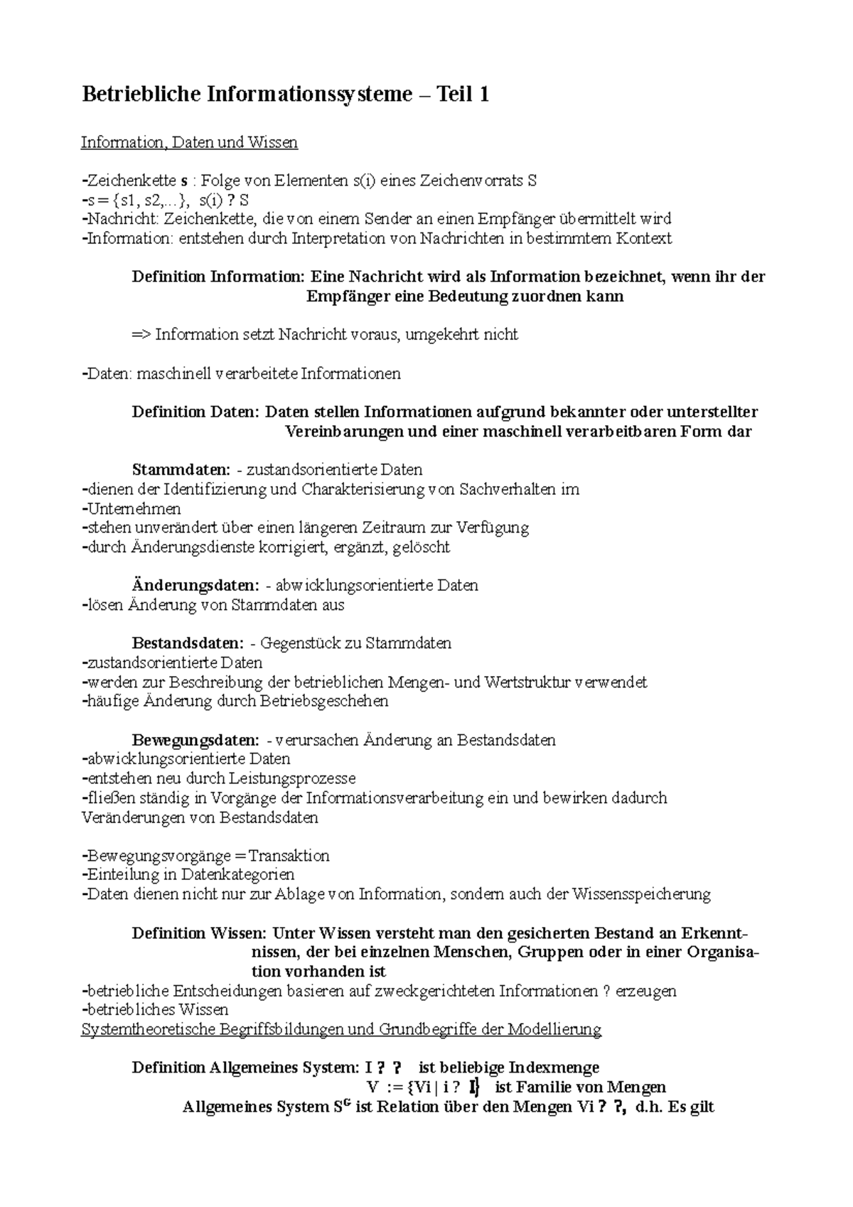 Betriebliche Informationssysteme Teil 1 - Betriebliche ...