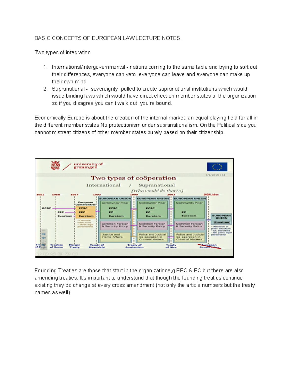 LAW OF THE European Union Notes - BASIC CONCEPTS OF EUROPEAN LAW ...