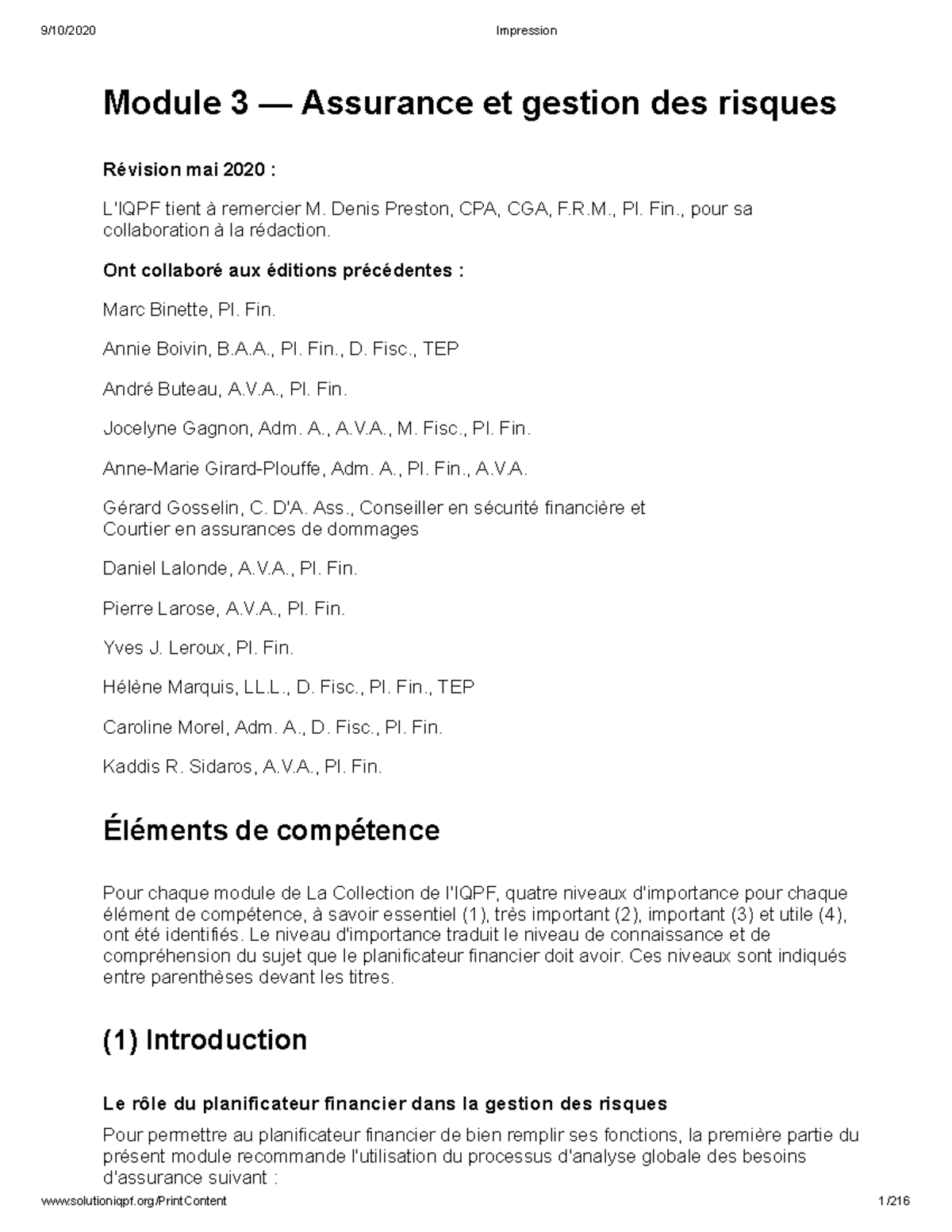Module 3 Assurance et gestion des risques - Module 3 — Assurance et gestion des risques Révision ...