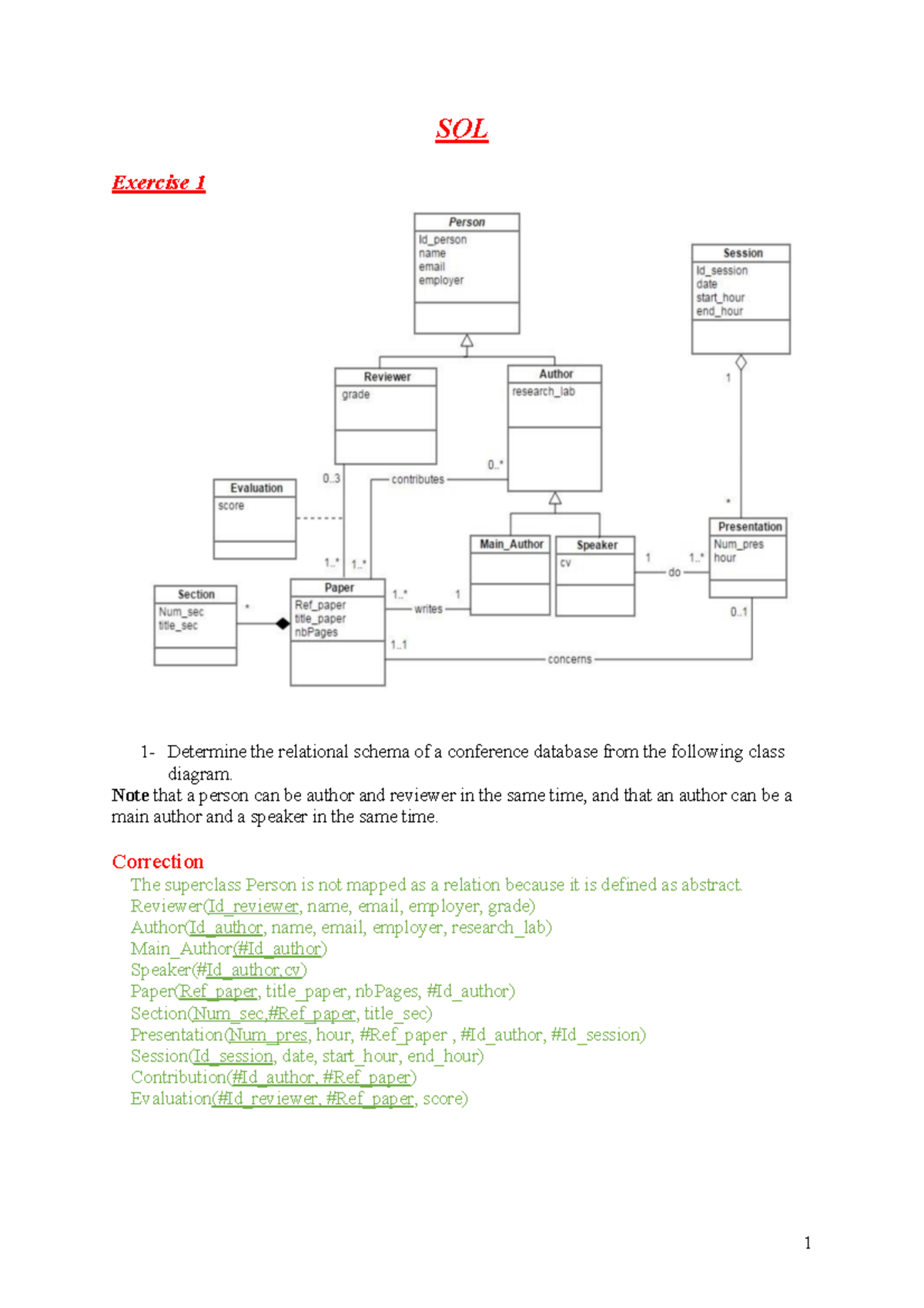Rssql Excs For Practicing The Data Base Sql Exercise 1 1 Determine The Relational Schema