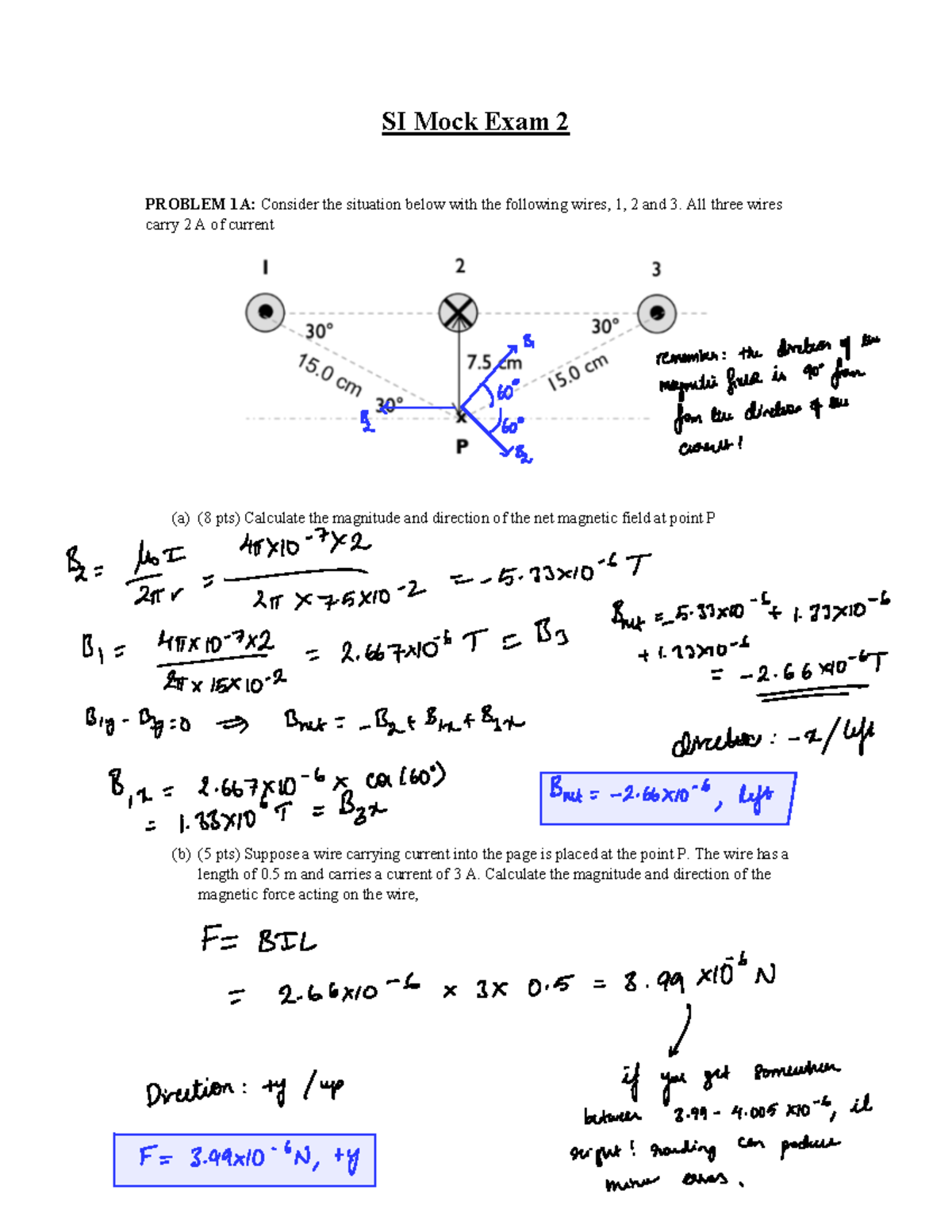 Mock exam 2 key - si mock exam key - SI Mock Exam 2 PROBLEM 1A ...