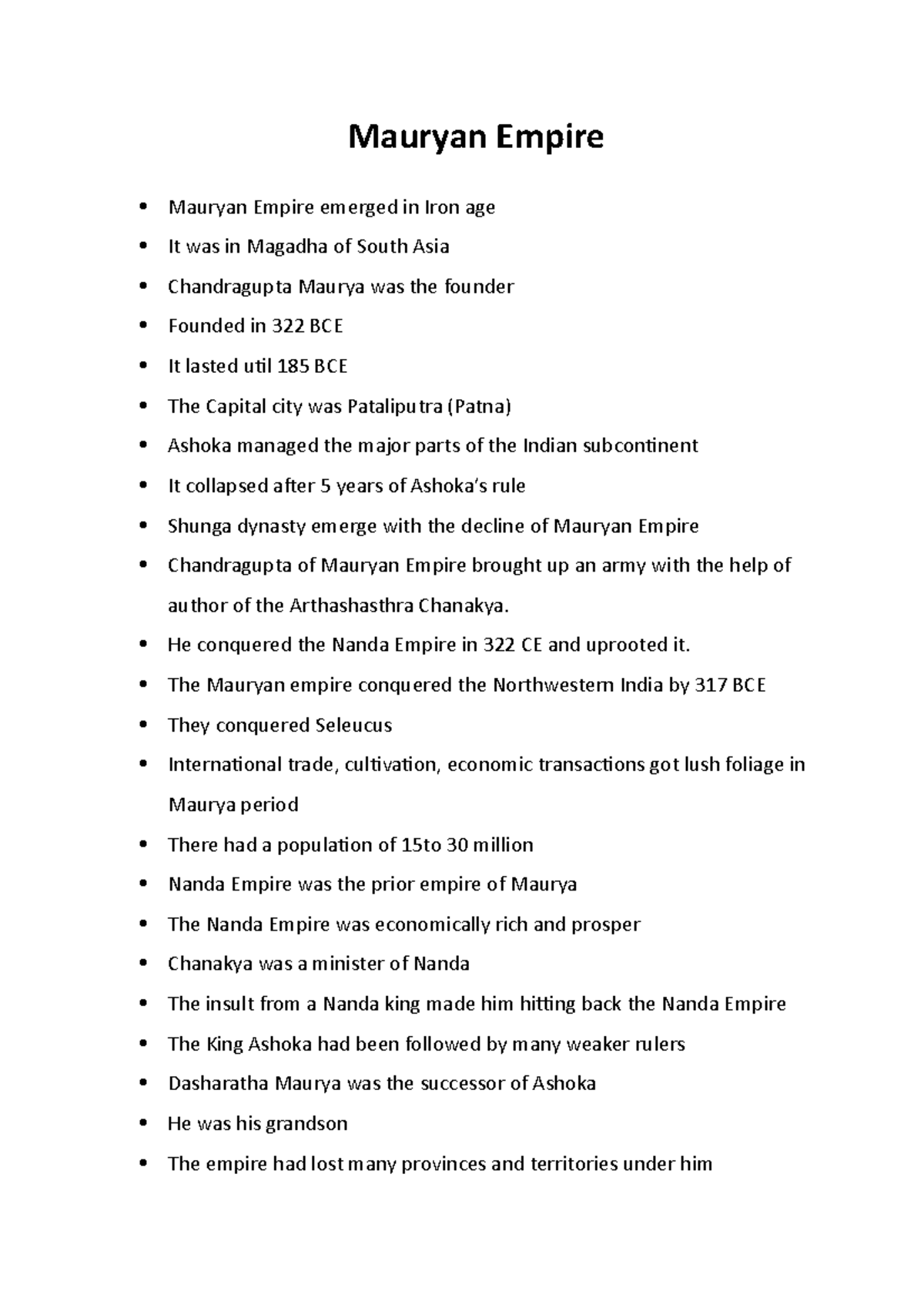Mauryan Empire - Lecture notes 1 - Approaches To History - MG ...