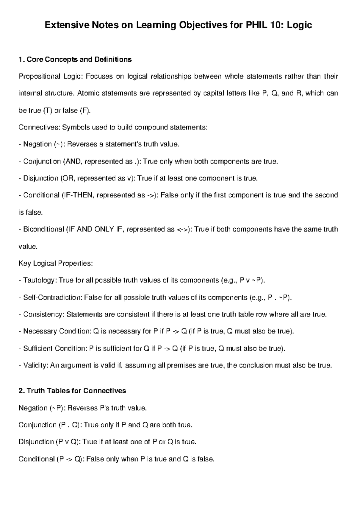 PHIL10 Extensive Notes on Learning Objectives Ascii - Extensive Notes ...