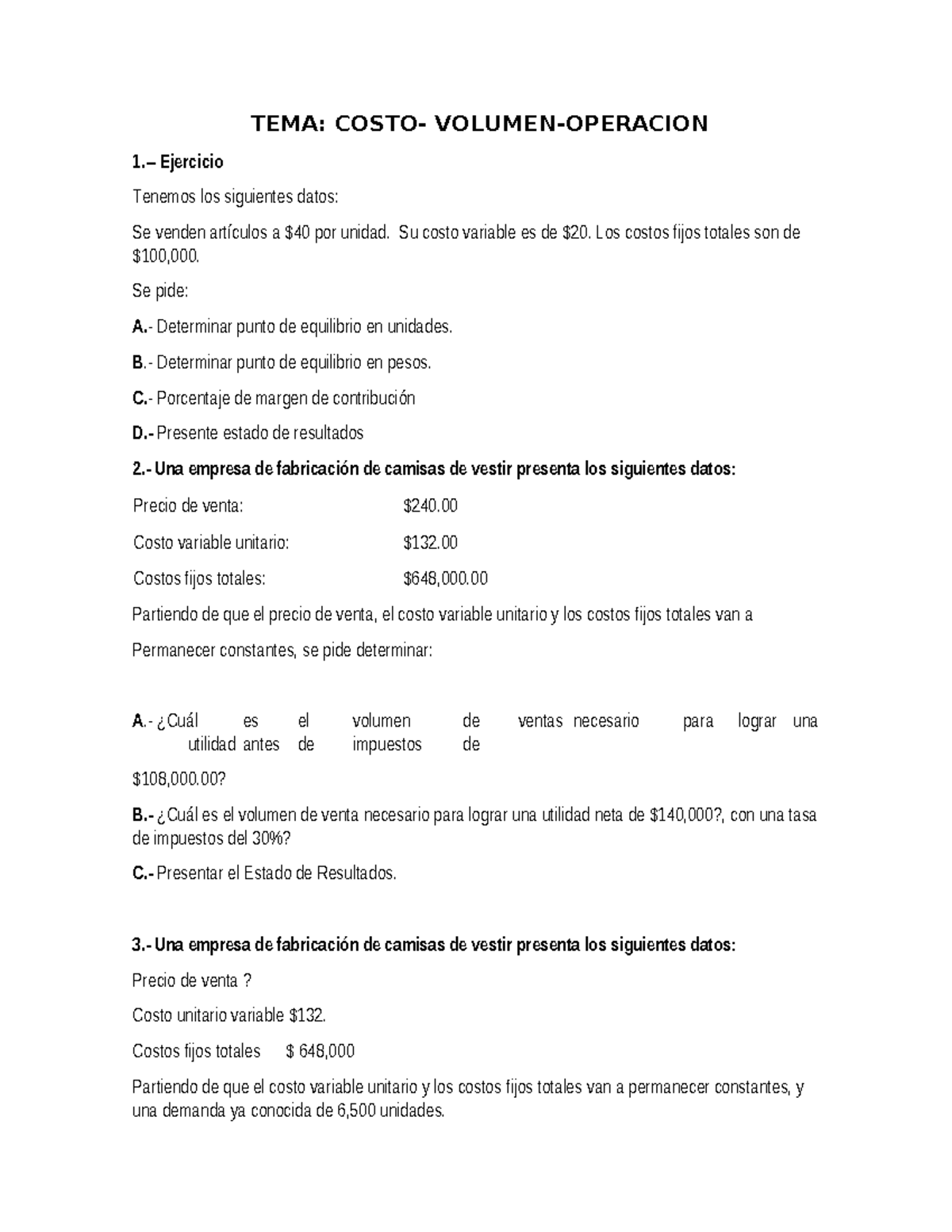 Las reglas de contabilidad - TEMA: COSTO- VOLUMEN-OPERACION 1 ...