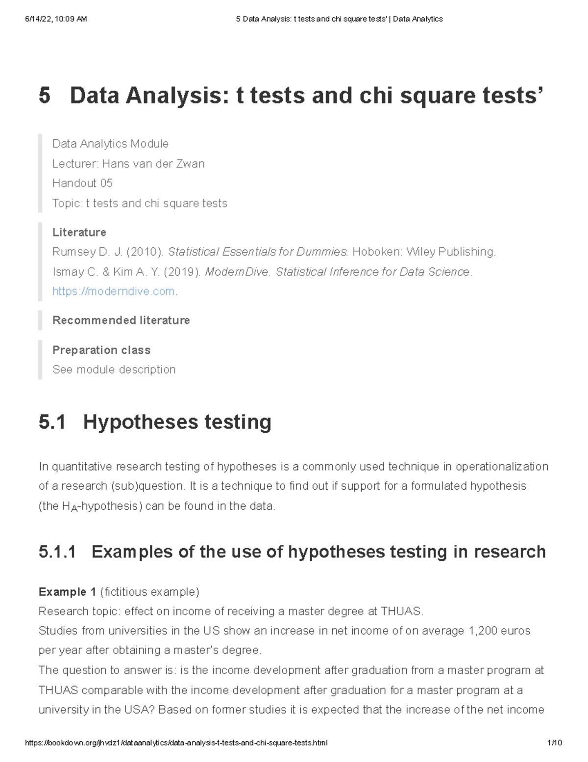 5 Data Analysis T Tests And Chi Square Tests Data Analytics 5 Data Analysis T Tests And Chi