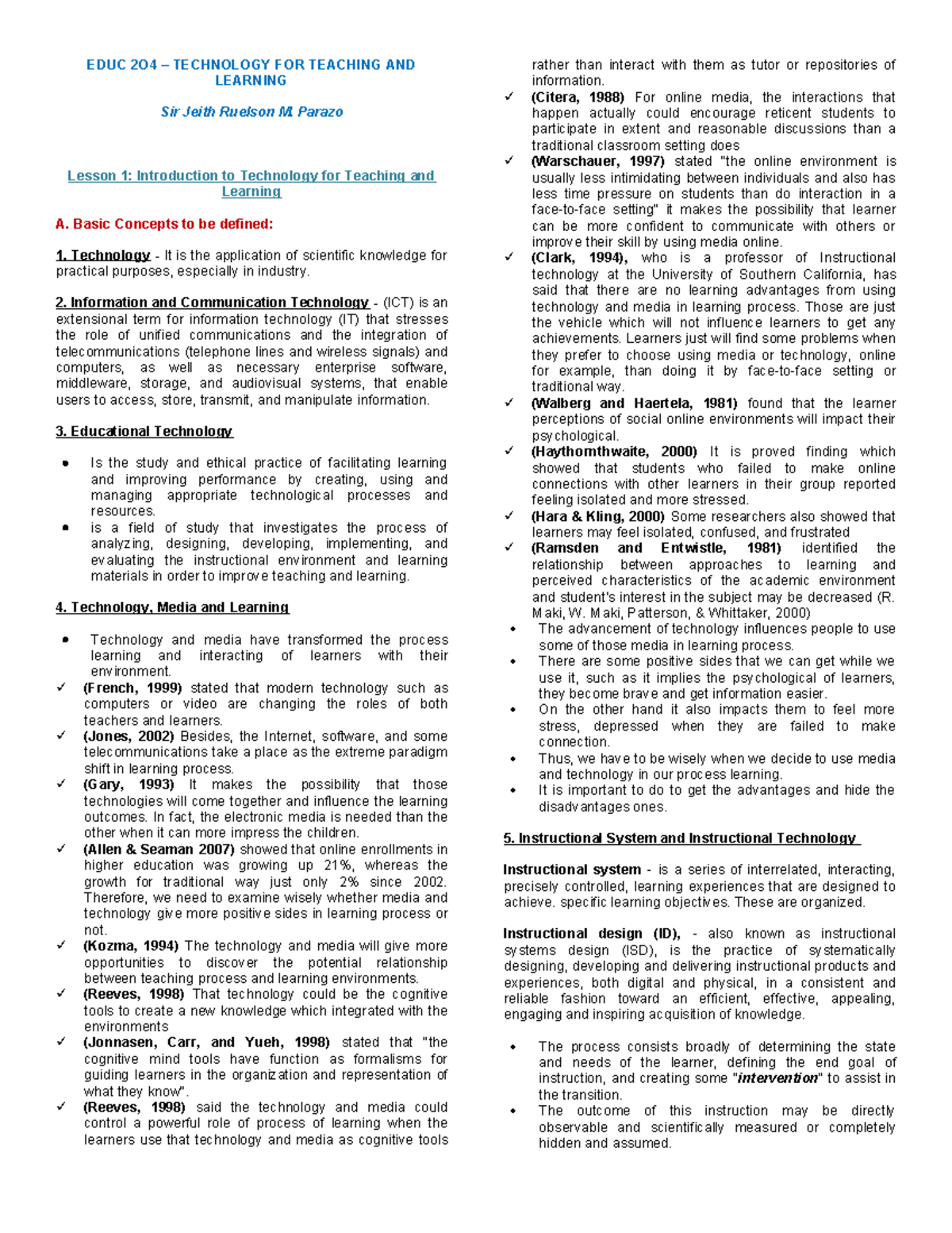 EDUC-204-5 - Ojjoj - EDUC 2O4 – TECHNOLOGY FOR TEACHING AND LEARNING ...