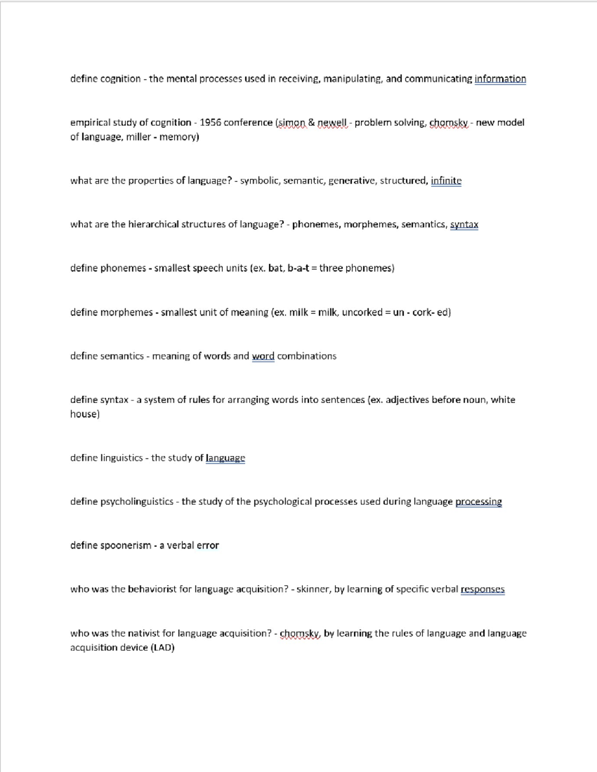 Psych chapter 8 page 1 - professor Yates - define cognition the mental ...