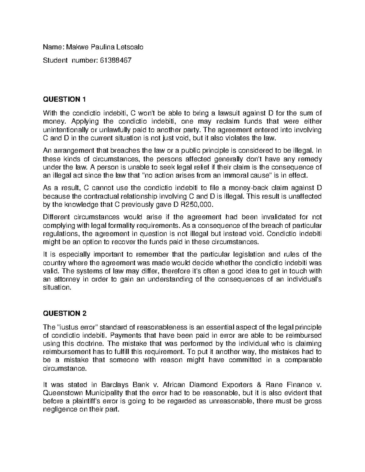 PVL3704 ass1 - Assignment 1 semester 2 - Name: Makwe Paulina Letsoalo Student number: 61388467 ...