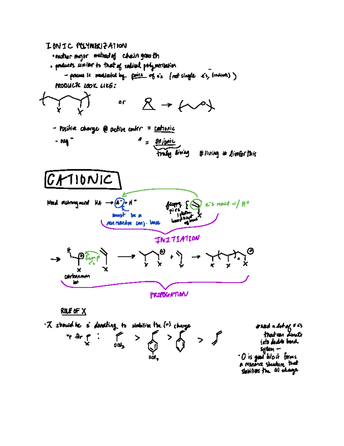 Cationic and Anionic Polymerization - NANO 134 - Studocu
