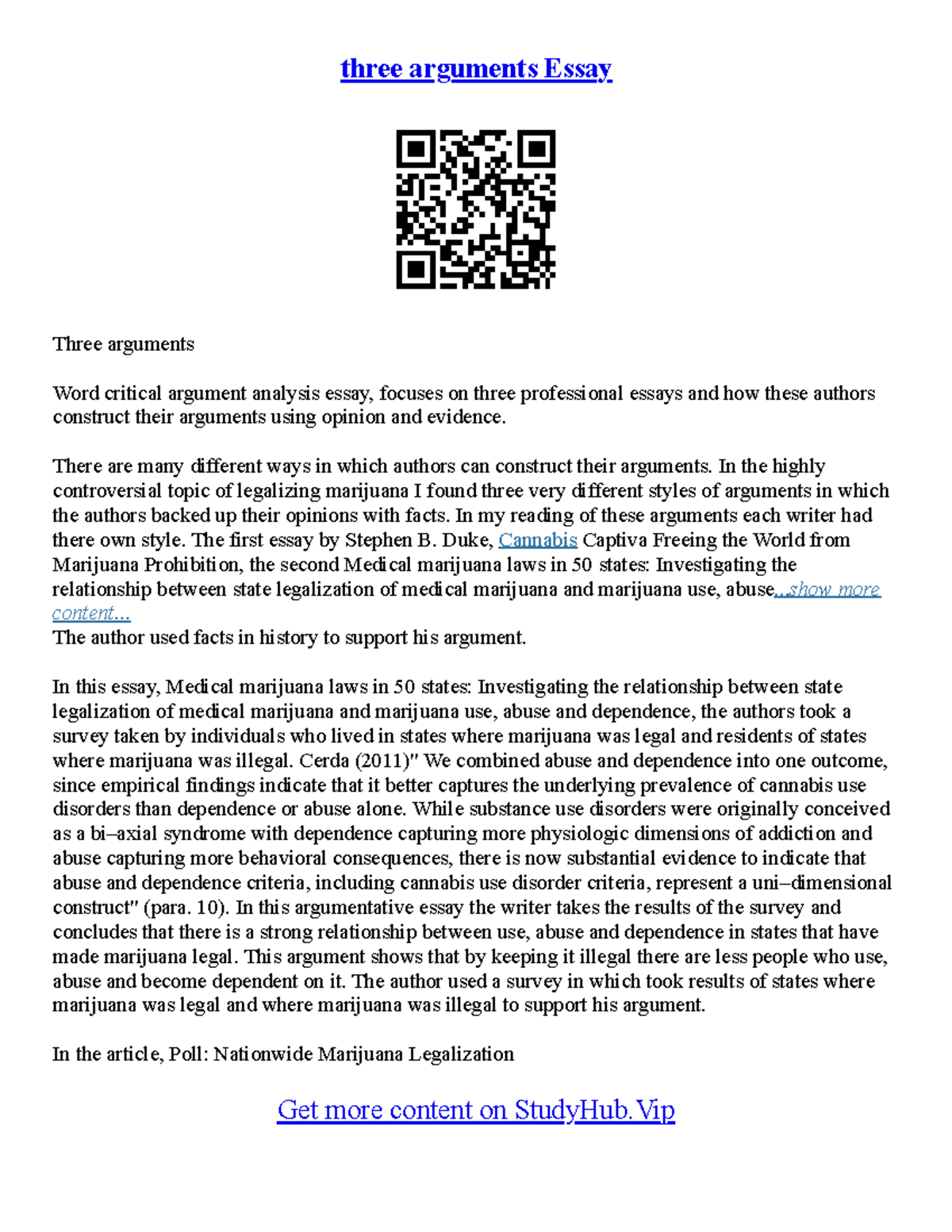 Arguments Essay - three arguments Essay Three arguments Word critical ...