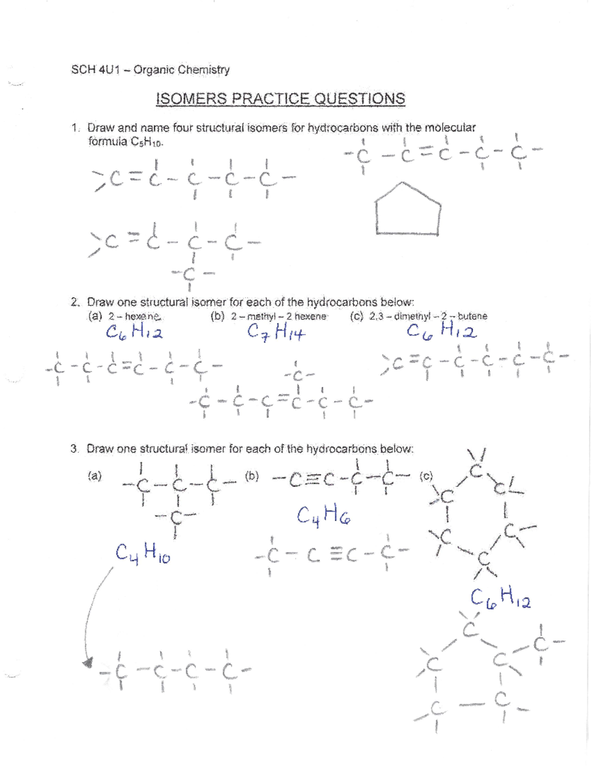 Isomers answers - Studocu