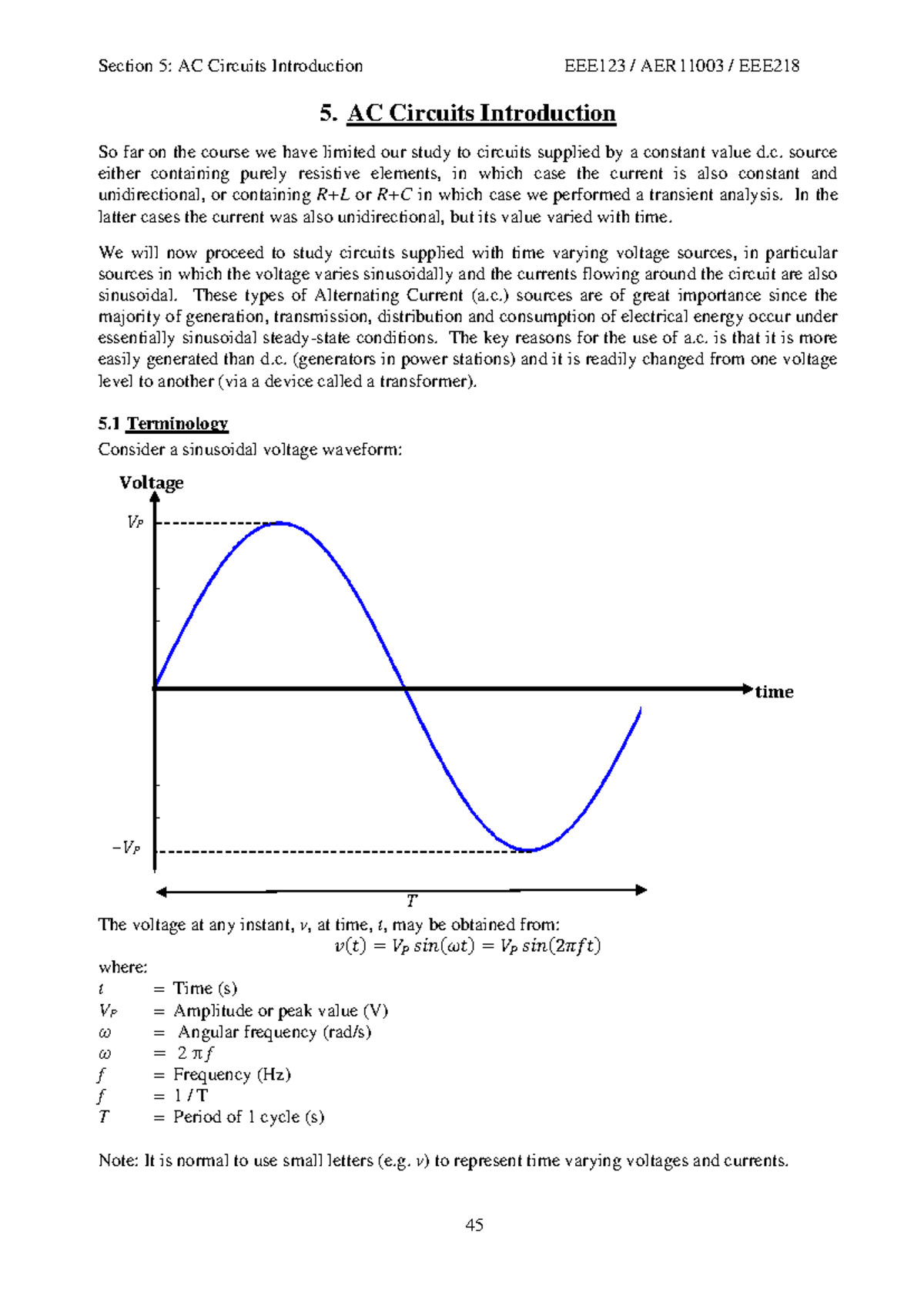 Chapter 5 - AC Circuits Introduction - 5. AC Circuits Introduction So ...