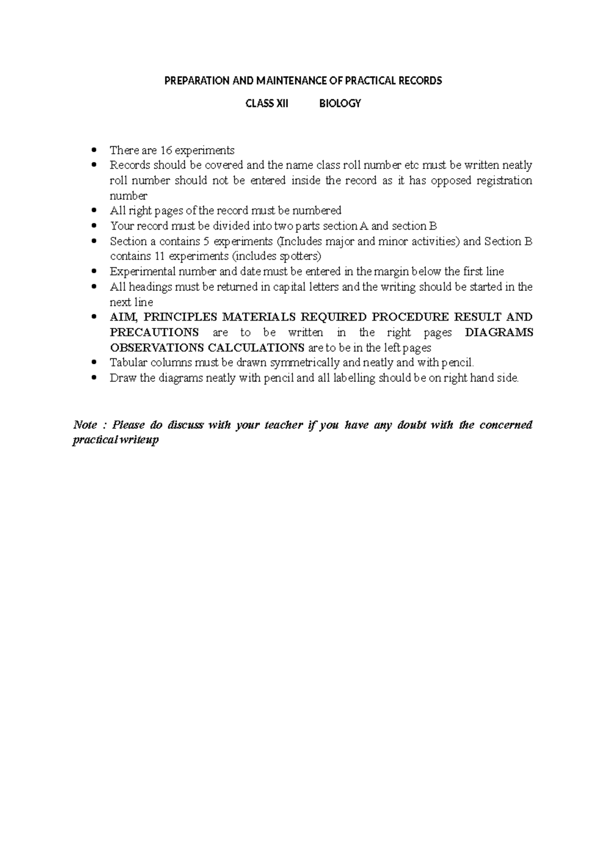 Preparation AND Maintenance OF Practical Records - PREPARATION AND ...