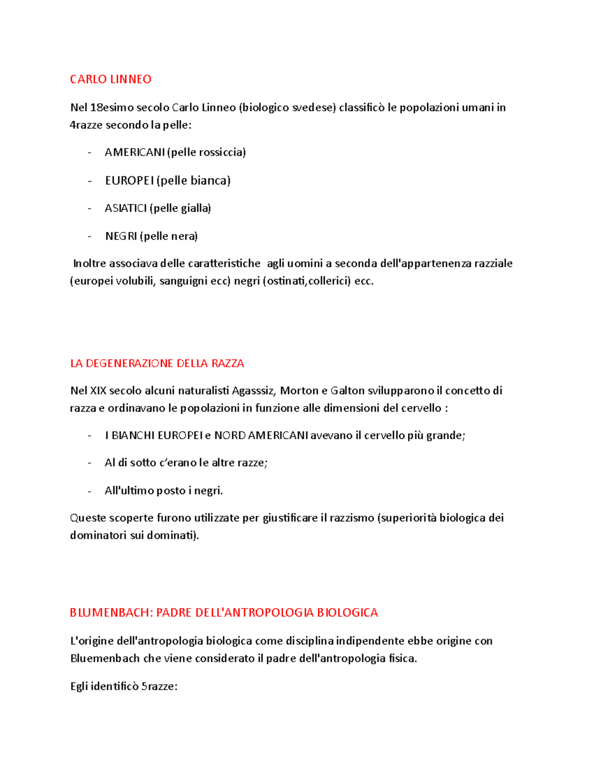 Antropologia 2 - CARLO LINNEO Nel 18esimo secolo Carlo Linneo ...