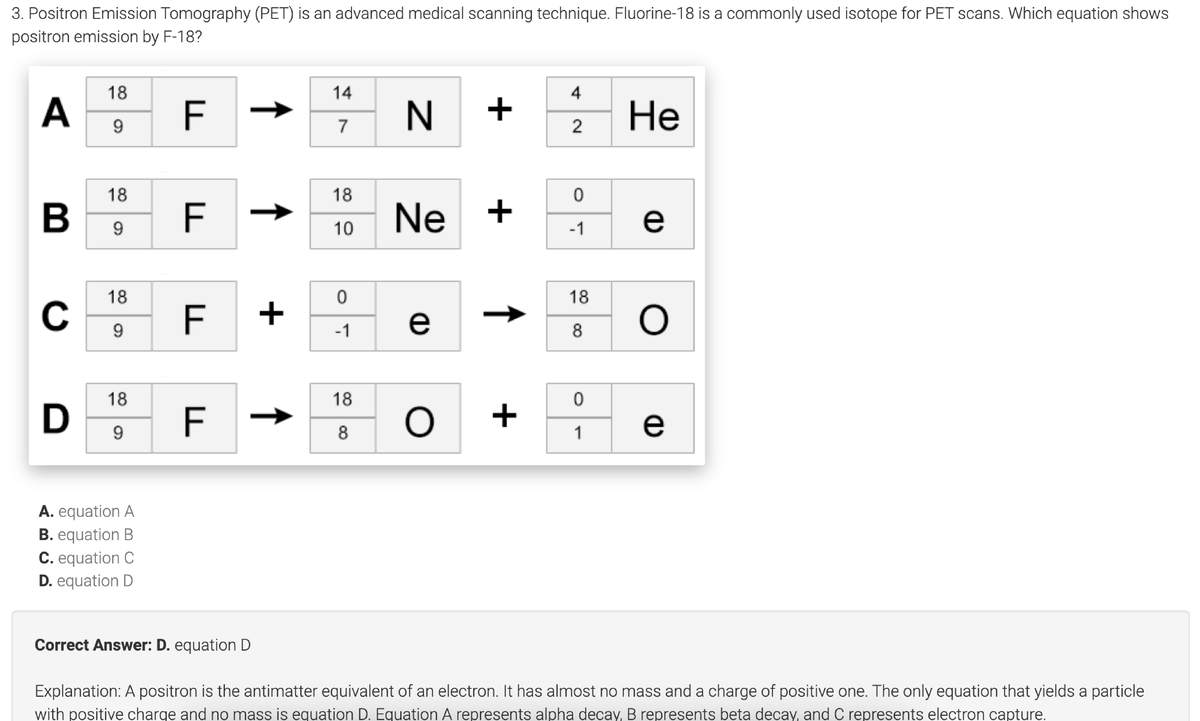 Nuclear Decay Gizmo TEst study guide 2 - 3. Positron Emission ...