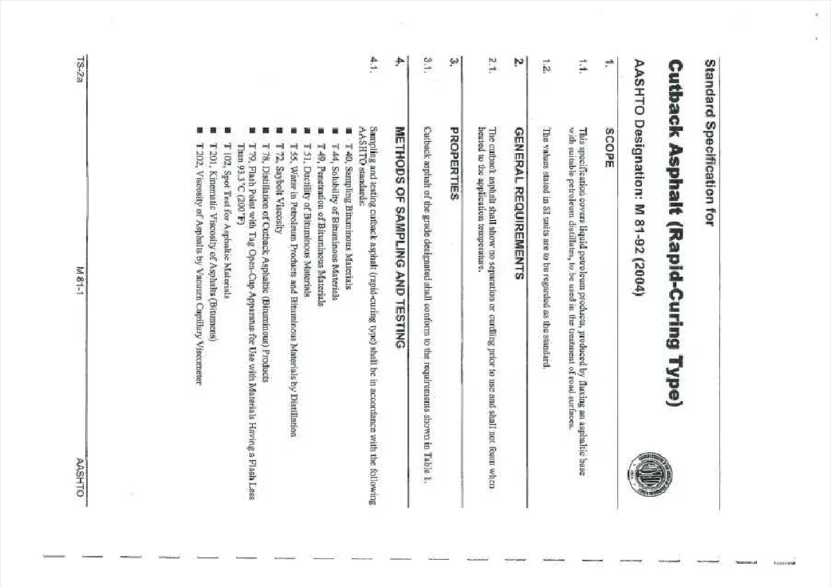 Aashto-m81 - laboratory manual - Carreteras I - Studocu