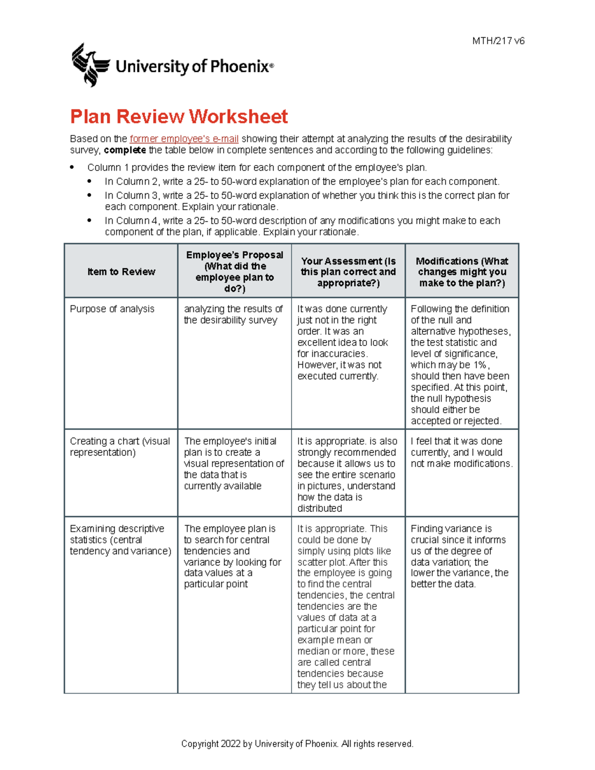 Done Mth217 V6 Wk5 Plan Review Worksheet MTH 217 V Plan Review