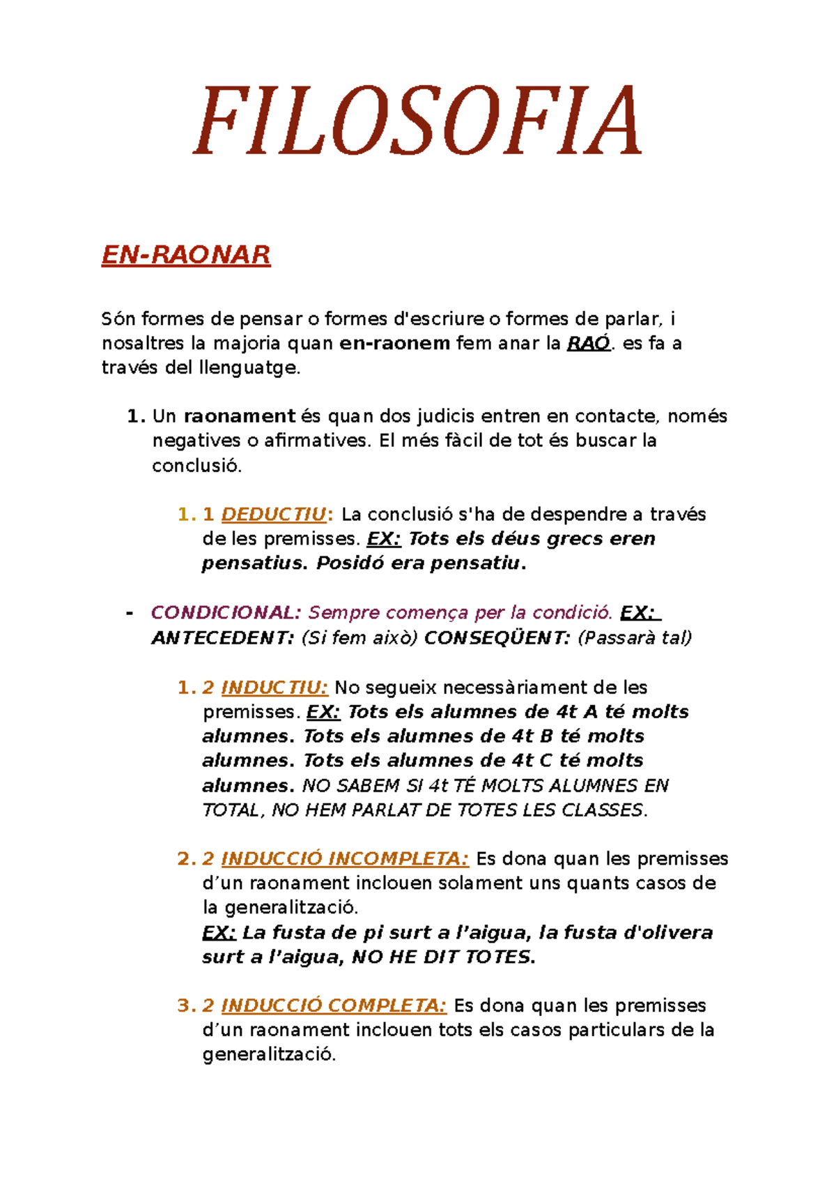 Filosofia - EN-RAONAR ####### Són formes de pensar o formes d'escriure ...