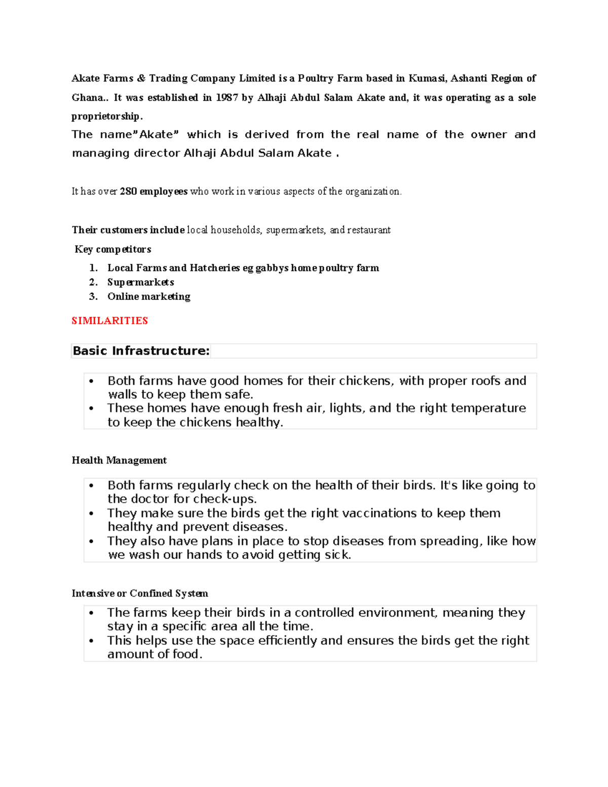 Eplanation - practice - Akate Farms & Trading Company Limited is a ...