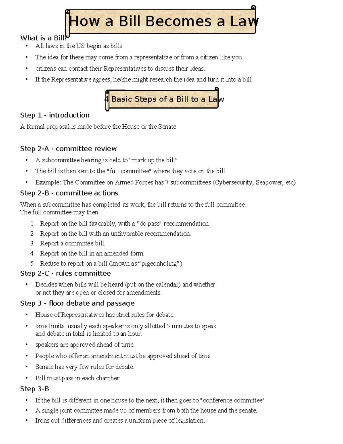 05 - How a Bill Becomes a Law Guided Notes - How a Bill Becomes a Law ...