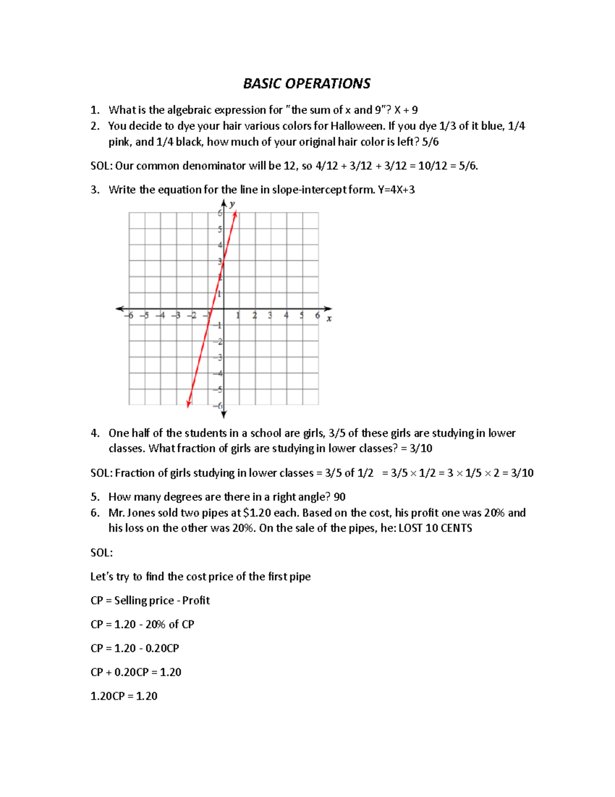 Numerical Ability - Civil service exam - BASIC OPERATIONS What is the ...
