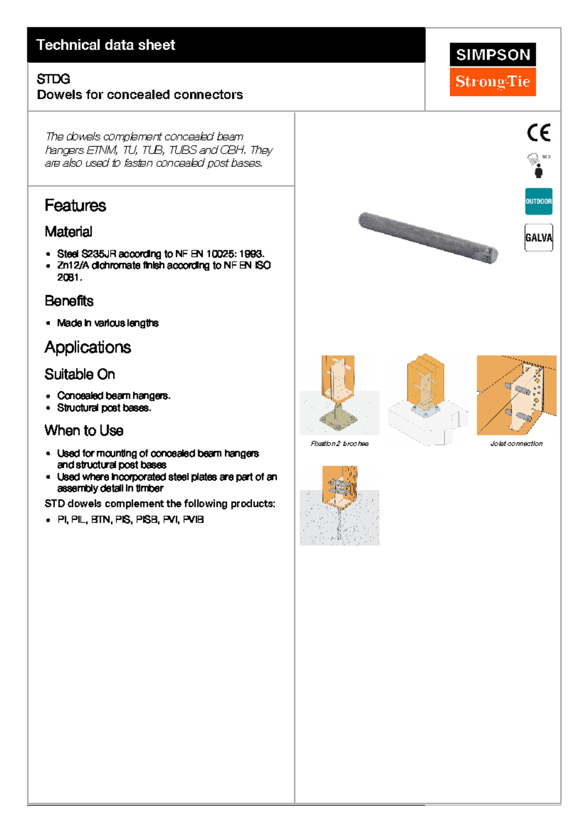 STDG Dowels for concealed connectors - The dowels complement concealed ...