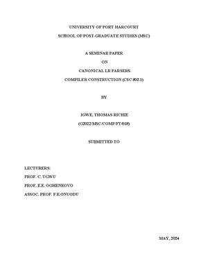 Cms 802-computer algorithms - COURSE: COMS 802 COMPUTER ALGORITHMS ...