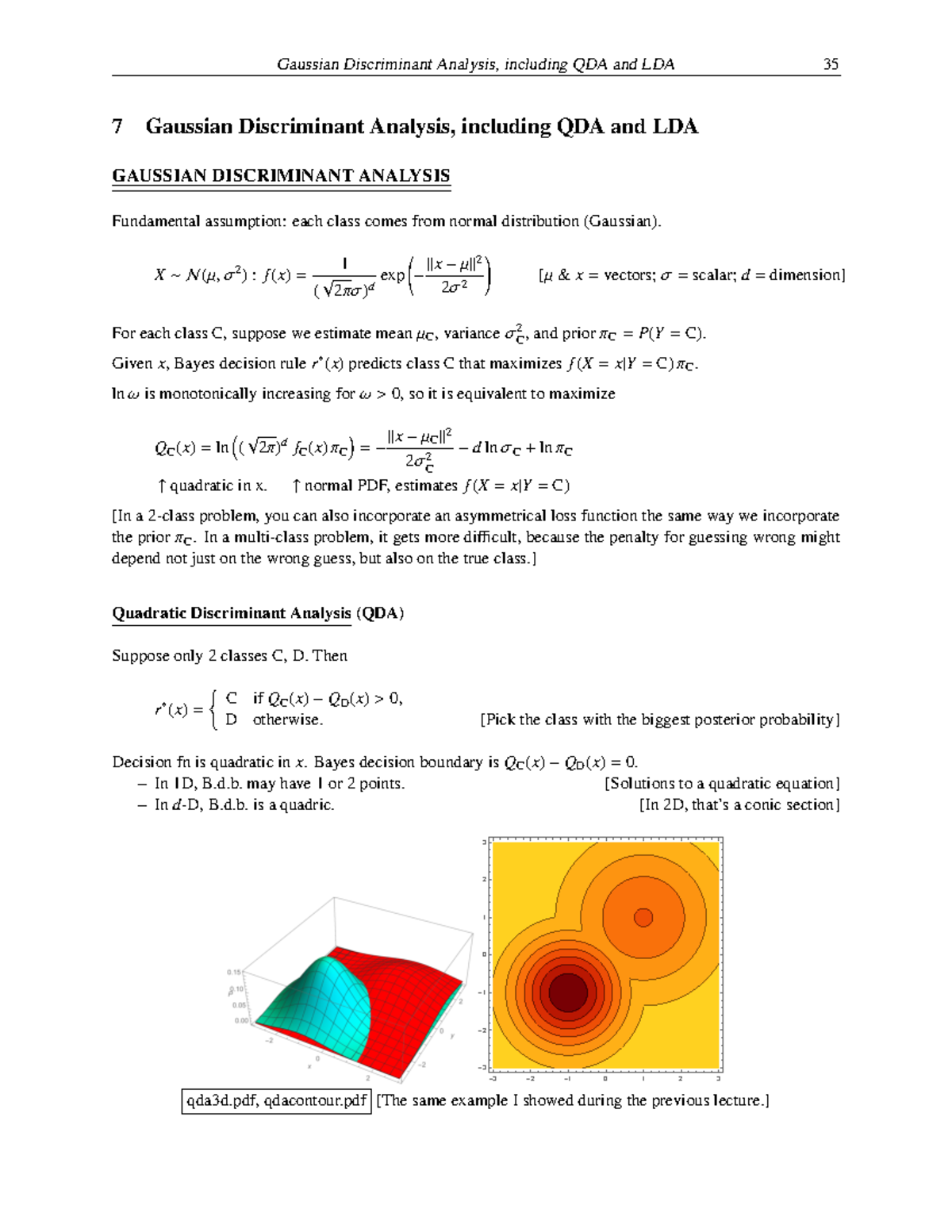 07 - Lecture Notes 189 - Gaussian Discriminant Analysis, including QDA ...