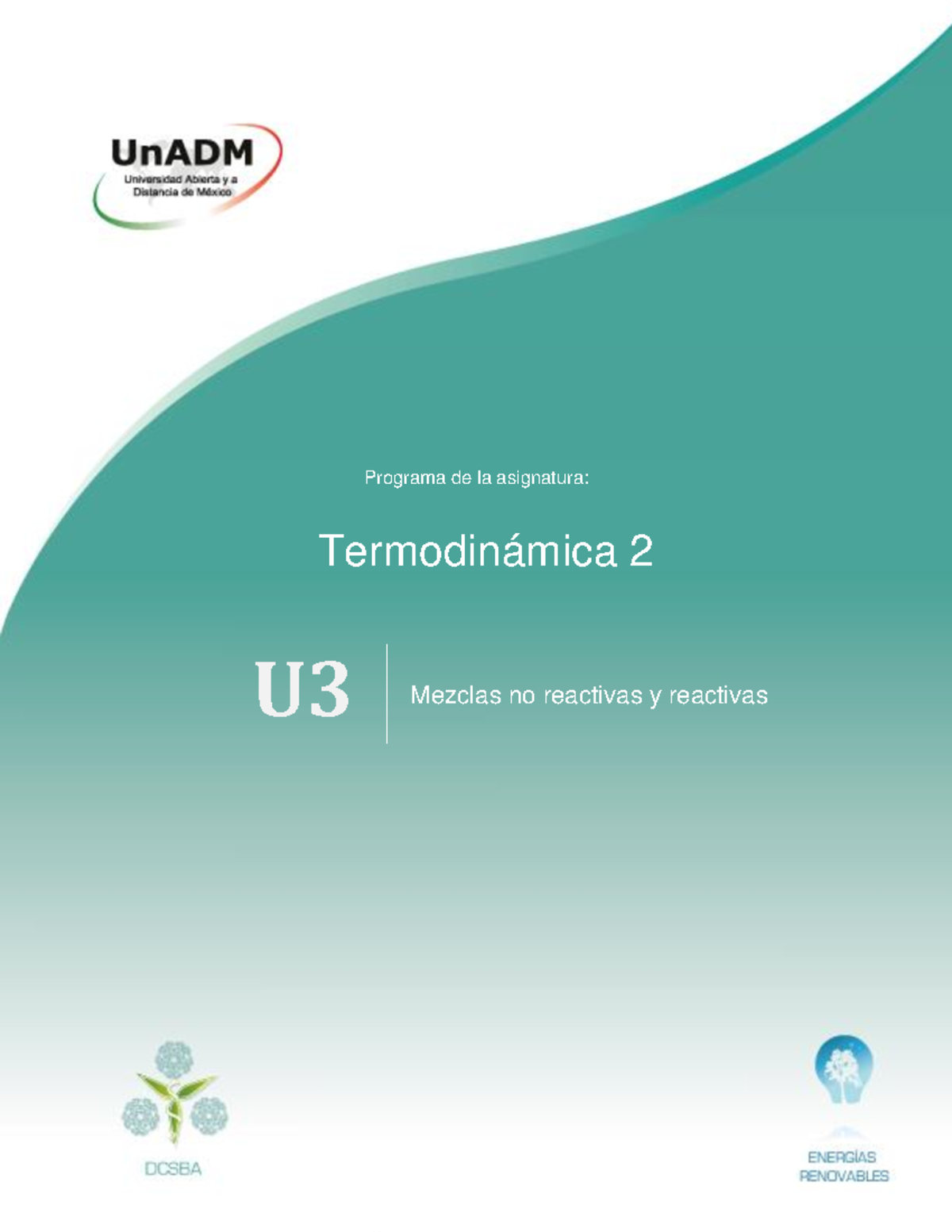 Unidad 5 - apuntes - U3 Mezclas no reactivas y reactivas Termodinámica ...