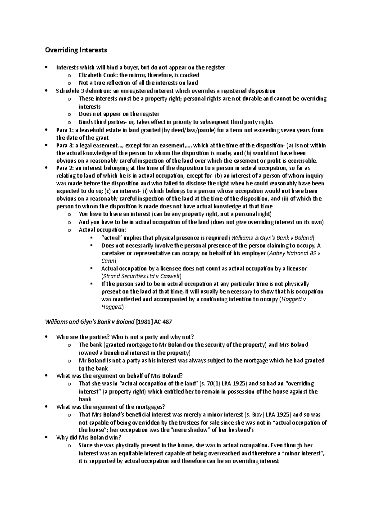 Overriding Interests - Registration - Overriding Interests Interests ...