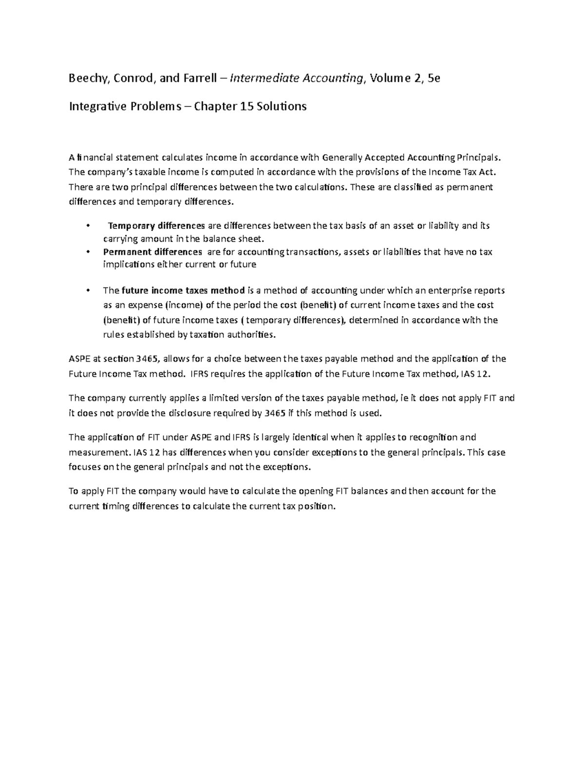 Beechy 6e V2 Integrative Problems - Chapter 16 Solutions - Beechy ...