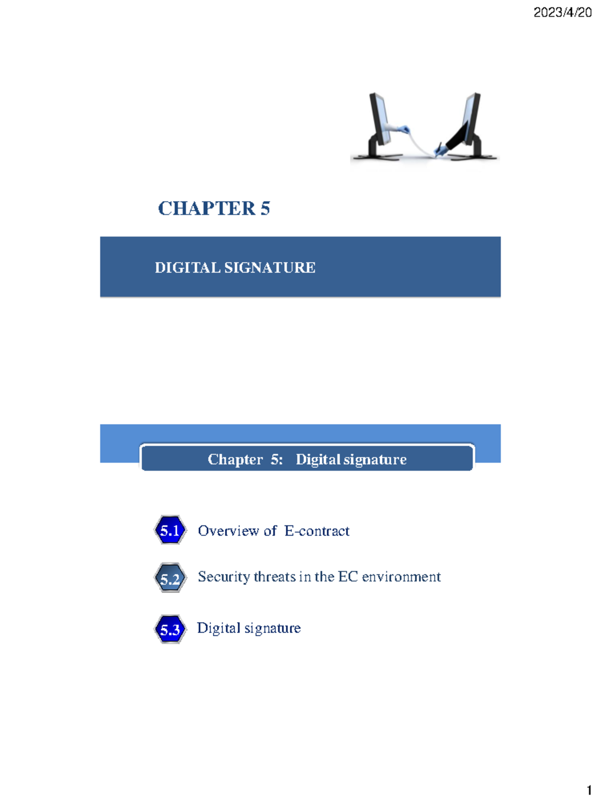 Chapter 5 - Digital signature - DIGITAL SIGNATURE CHAPTER 5 Chapter 5 ...