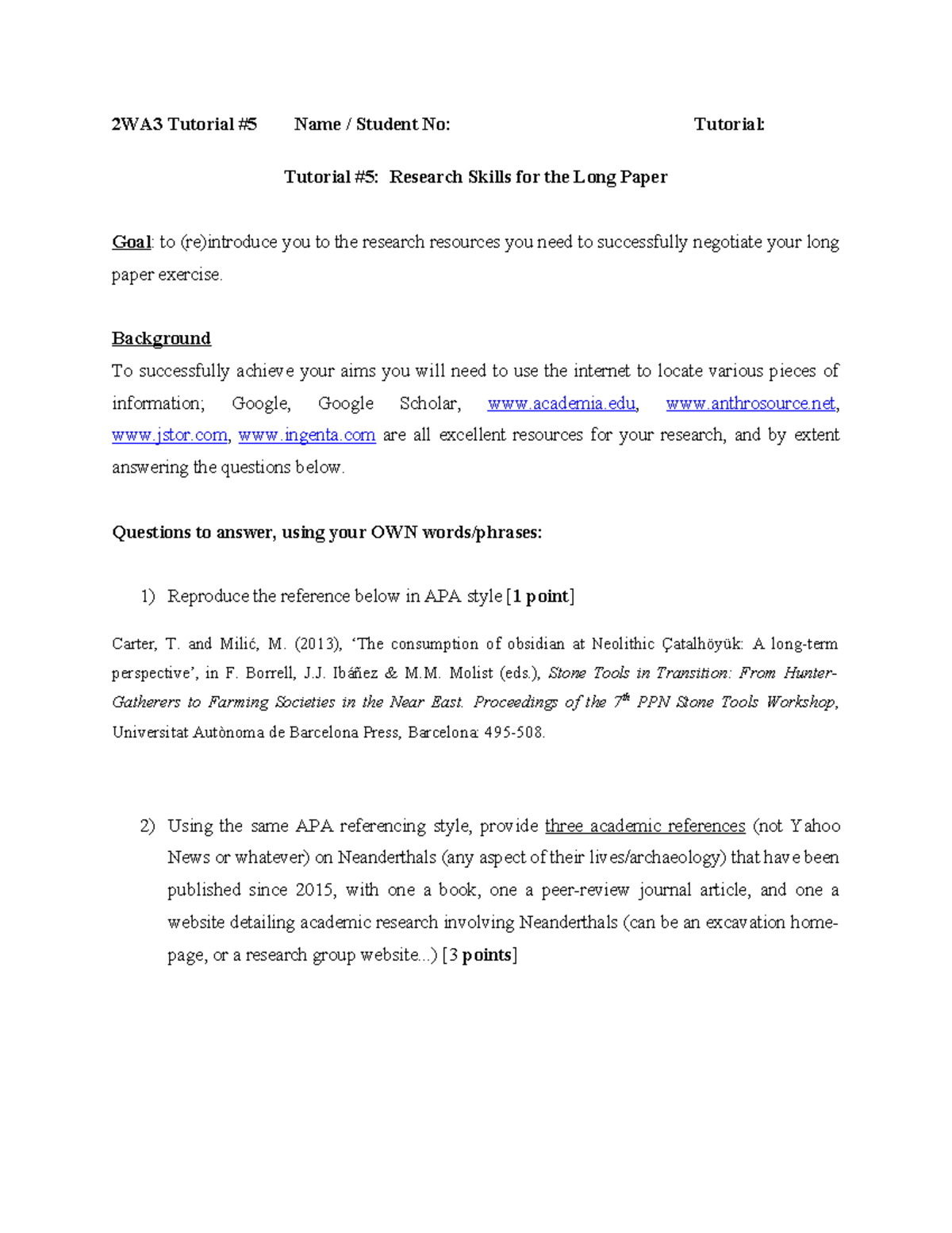 2WA3 tutorial 6 winter 2024 response sheet - 2WA3 Tutorial #5 Name ...